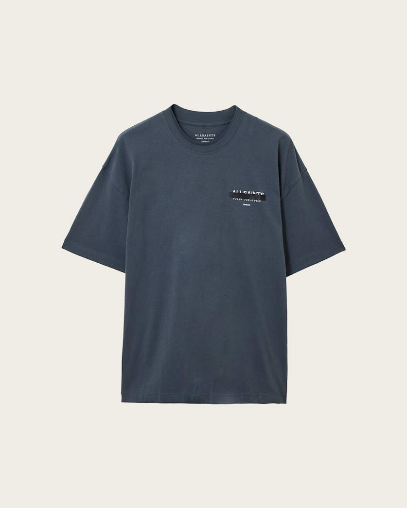 Redact Oversized Embroidered Logo T-Shirt SUNIL BLUE | ALLSAINTS US